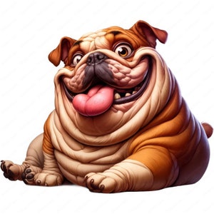 Chubby Bulldog Clipart | Cute Chubby Bulldog Clipart Bundle | 10 High ...