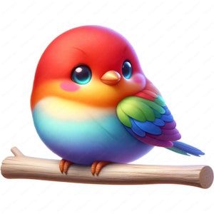 Rainbow Bird Clipart | Adorable Rainbow Bird Clipart Bundle | 10 High ...