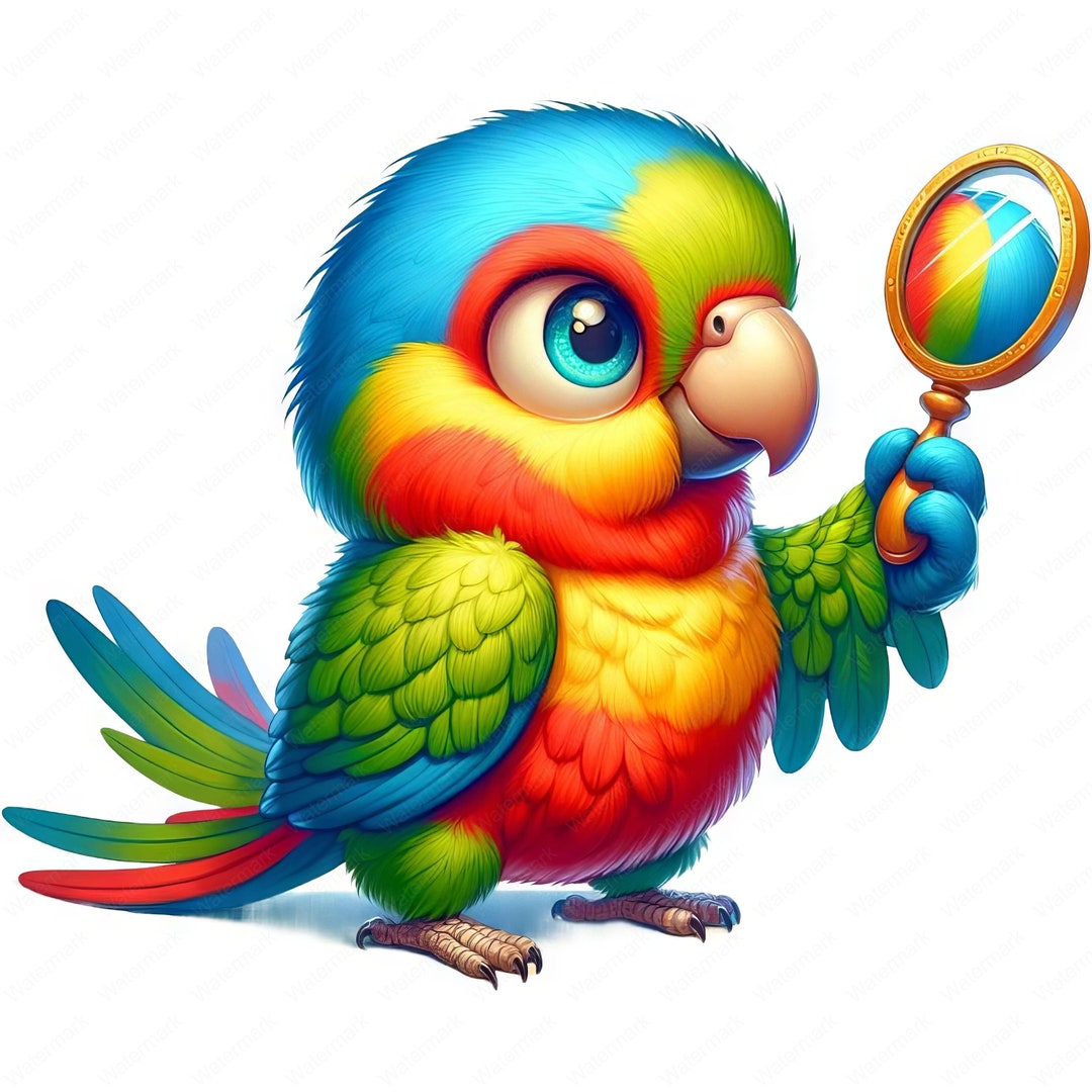 Cute Parrot Clipart Funny Parrot Clipart Bundle 10 High-quality Images ...