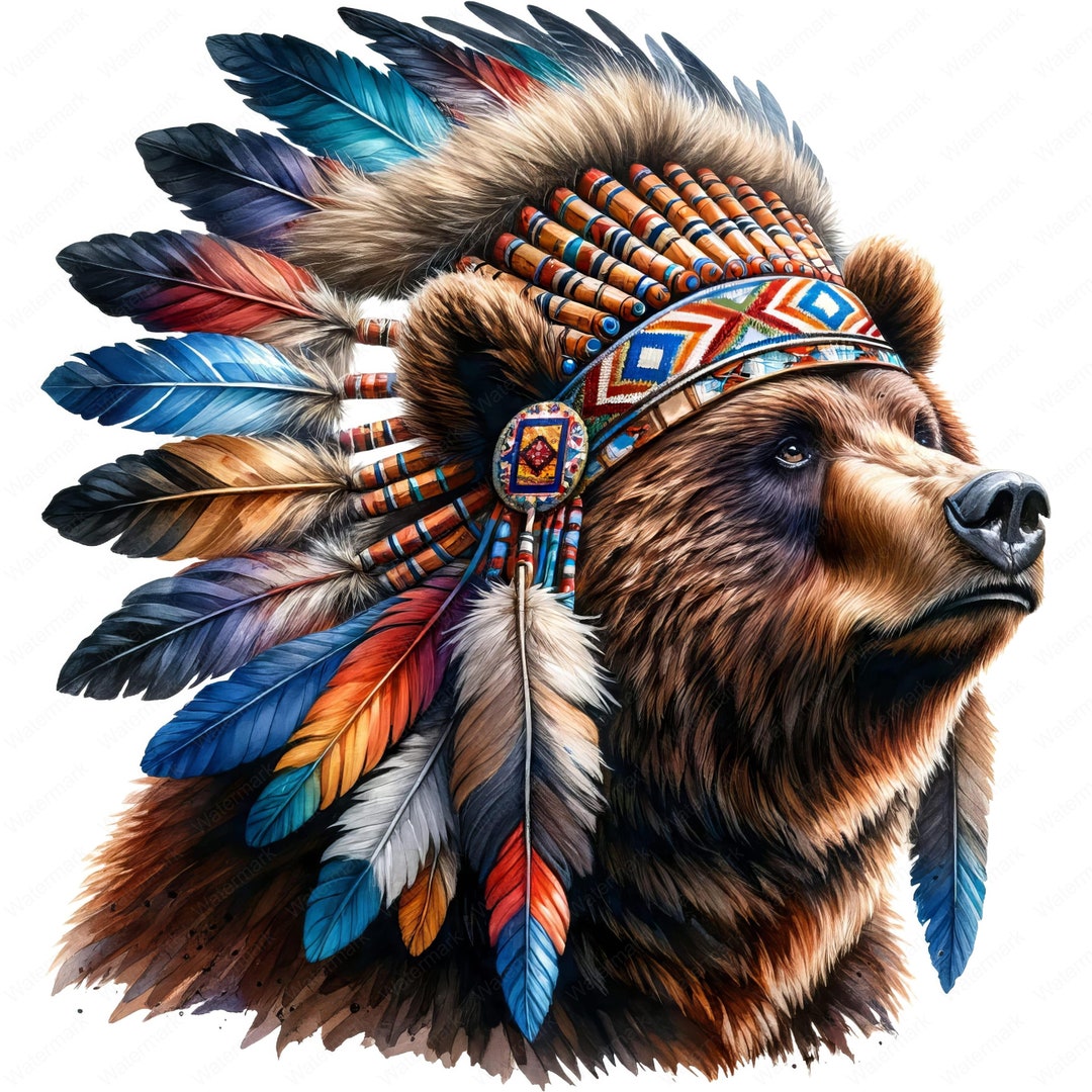 Tribal Bear Clipart | Majestic Tribal Bear Clipart Bundle | 10 High ...