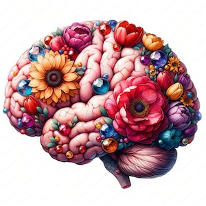 Floral Brain Clipart | Clipart Bundle | 10 High-quality Designs | Wall Art | Paper Craft ...