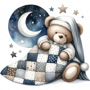 Cozy Teddy Bear Clipart | Warm Cozy Teddy Bear Clipart Bundle | 10 High ...