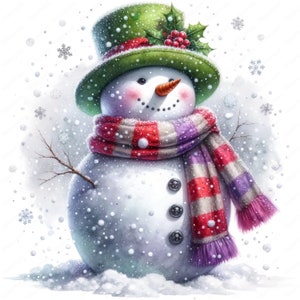 Christmas Snowman Clipart Bundle: Holiday Decor Designs (digital ...