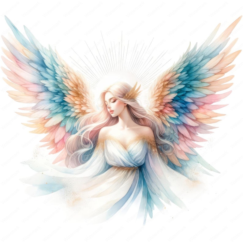 Heavenly Angel Clipart Bundle | High-quality Spiritual Art (digital ...