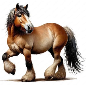 Farm Horse Clipart | Rustic Farm Horse Clipart Bundle | 10 High-quality ...