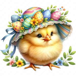 Easter Chick Clipart Cute Easter Chick Clipart Bundle 10 High-quality ...