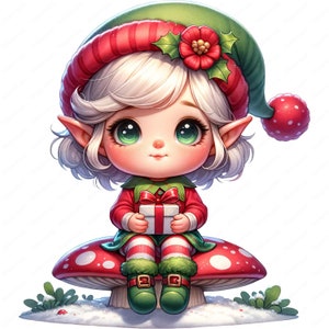 Christmas Girl Elf Clipart: Holiday Art Bundle (digital Download) - Etsy
