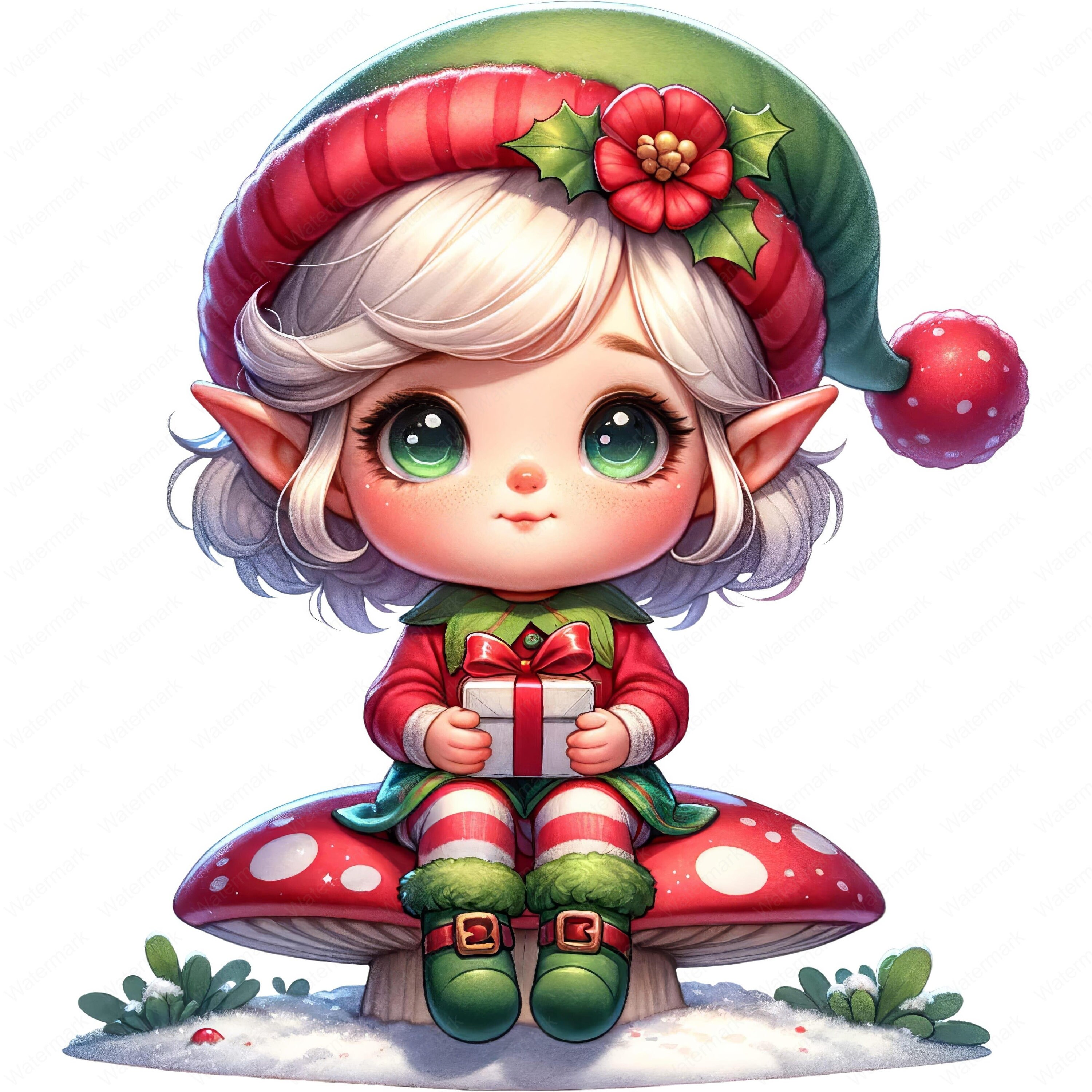Christmas Girl Elf Clipart: Holiday Art Bundle (digital Download) - Etsy