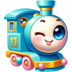 Cute Train Clipart | Adorable Train Clipart Bundle | 10 High-quality ...