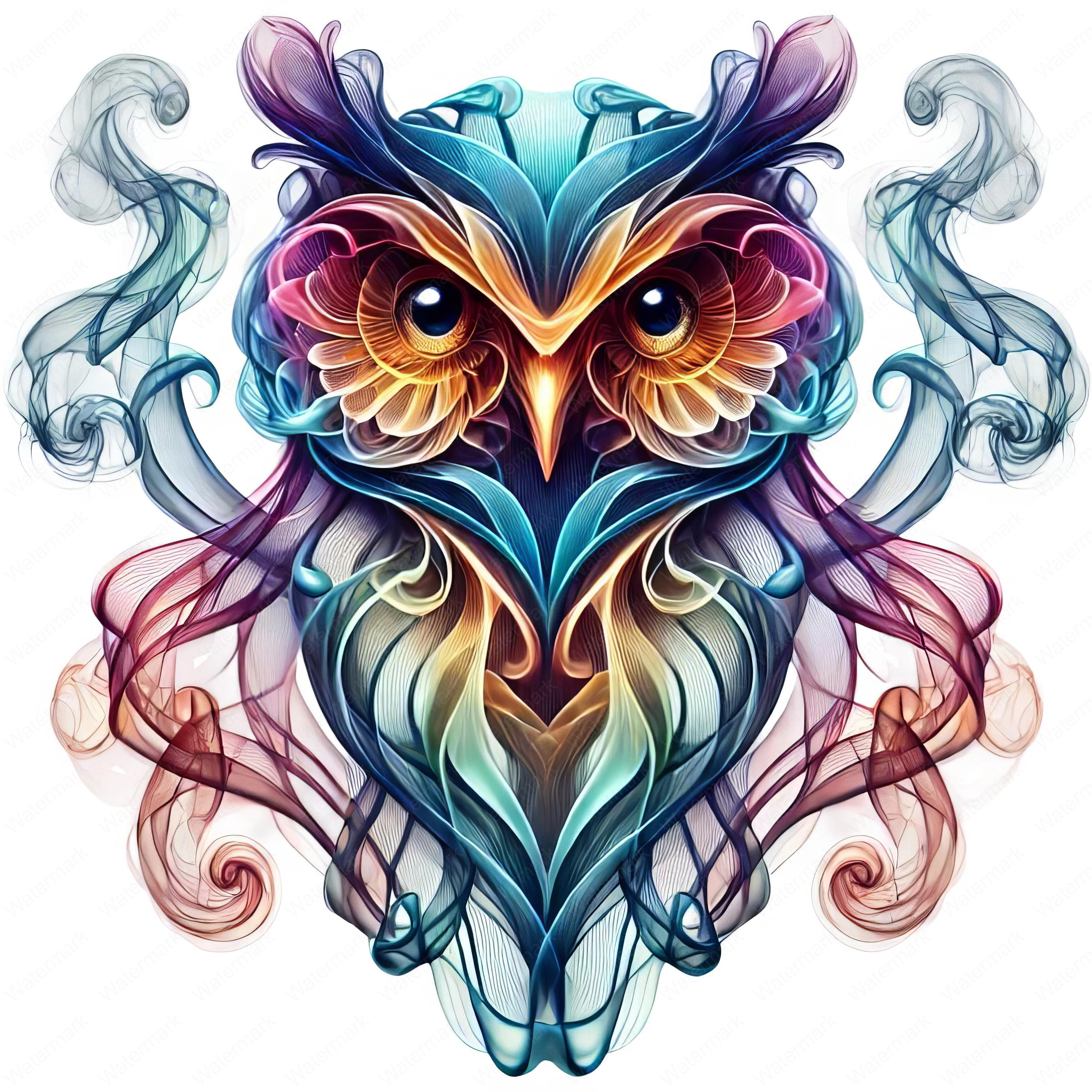 Smoke Art Owl Clipart | Abstract PNG Bundle (digital Download) - Etsy