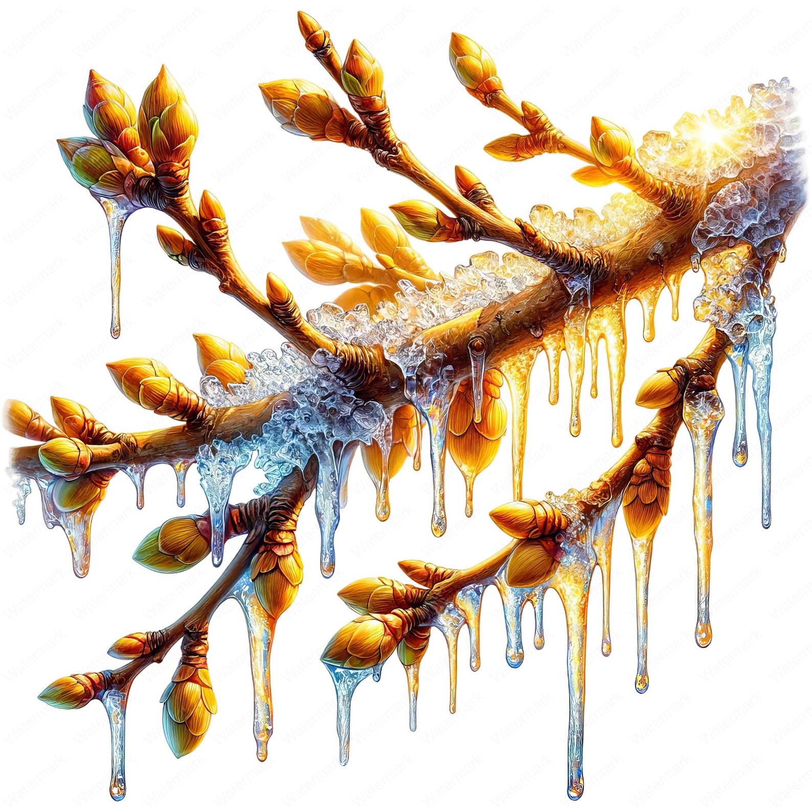 Icicles on Branch Clipart Icicle Clipart Bundle 10 High-quality Designs ...