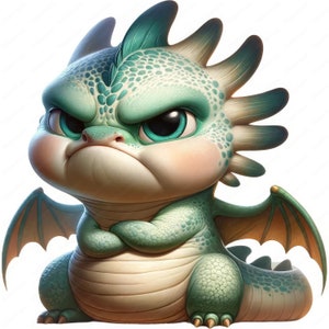 Grumpy Dragon Clipart | Adorable Grumpy Dragon Clipart Bundle | 10 High ...