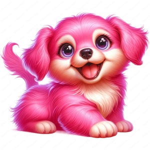 Cute Pink Puppy Clipart | Adorable Pink Puppy Clipart Bundle | 10 High ...