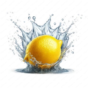 Lemon Clipart | Vivid Elegant Lemon Splash Clipart Bundle | 10 High ...