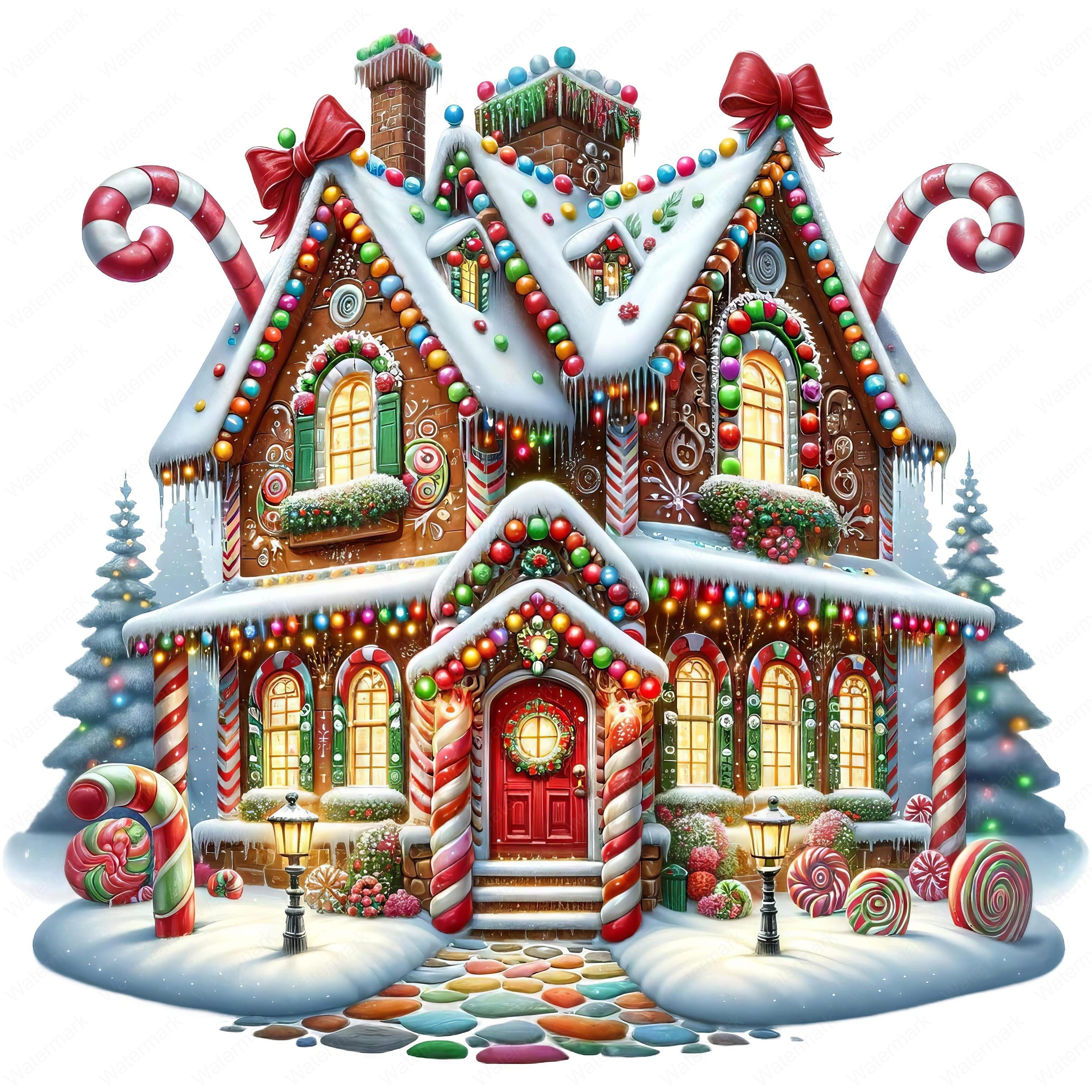 Santa House Christmas Clipart: Festive Designs (digital Download) - Etsy