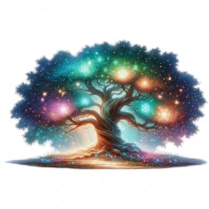 Enchanted Magic Tree Clipart Bundle: Fantasy Art Printables (digital ...