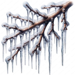 Icicles on Branch Clipart | Icicle Clipart Bundle | 10 High-quality ...
