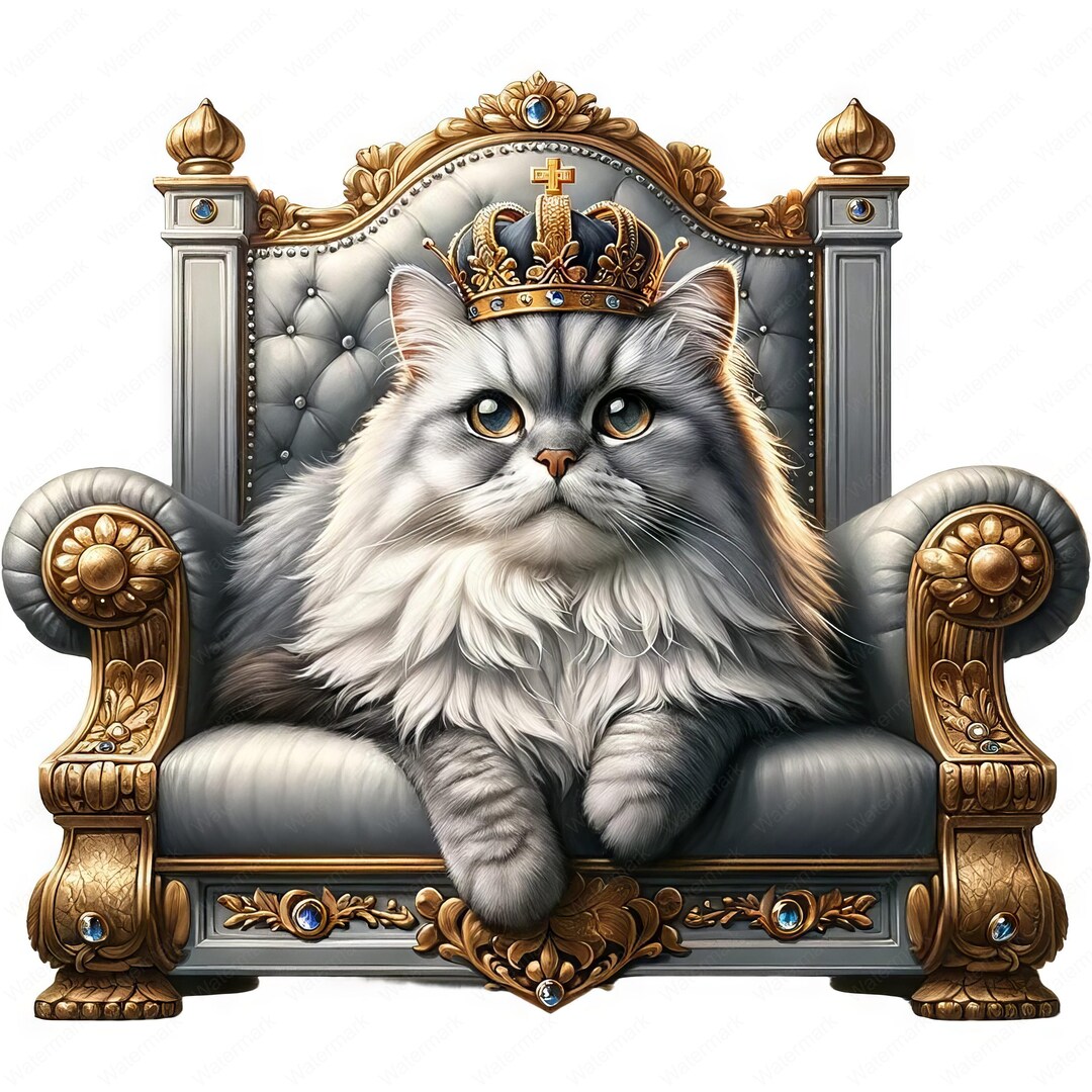 Cute Cat King Clipart | Funny Cat King Clipart Bundle | 10 High-quality ...
