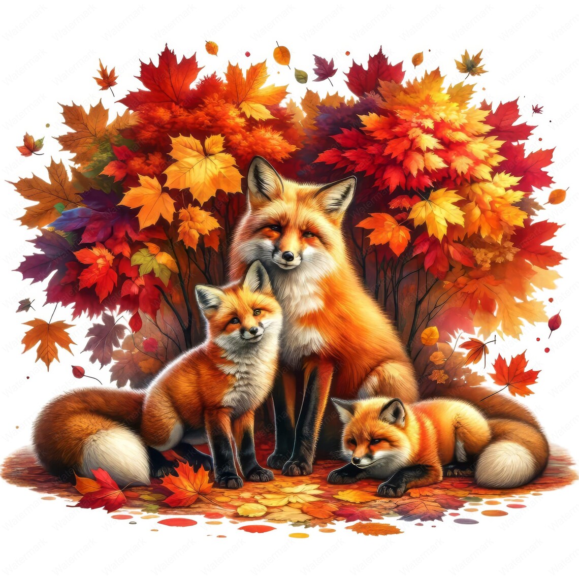 Fox Family Clipart Bundle: Heartwarming Designs (digital Download) - Etsy
