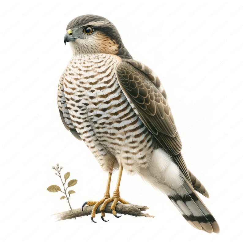 Sparrowhawk Clipart Bundle | Fierce Bird of Prey Designs (digital ...