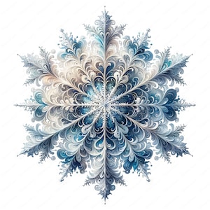 Snowflake Clipart | Whimsical Snowflake Clipart Bundle | 10 High ...