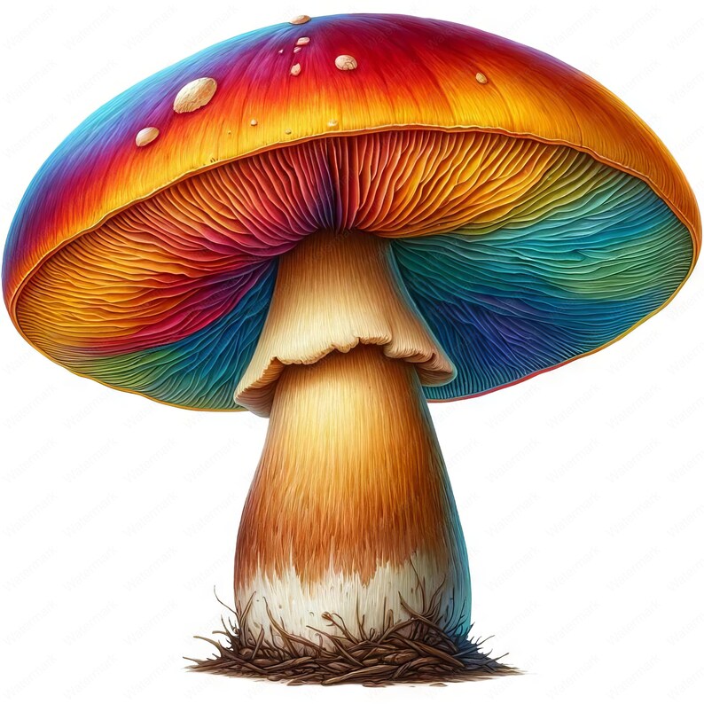 Vibrant Mushroom Clipart Bundle | Nature Art Printables (digital ...