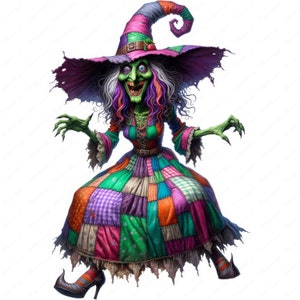 Spooky Witch Clipart Bundle: Halloween Art Printables (commercial Use ...
