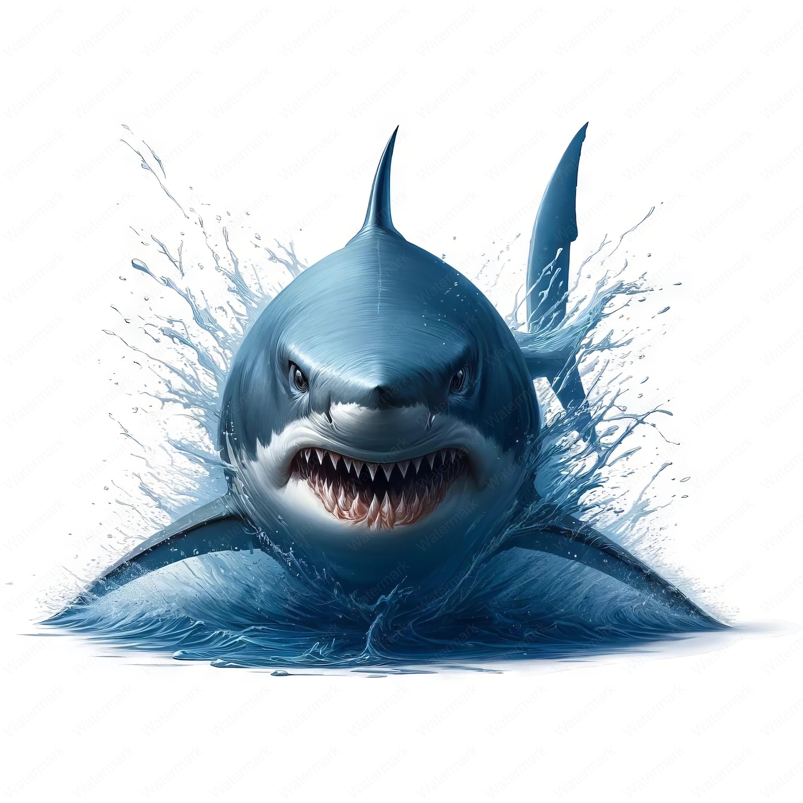 Ferocious Shark Clipart Bundle | 3D Ocean Art (digital Download) - Etsy