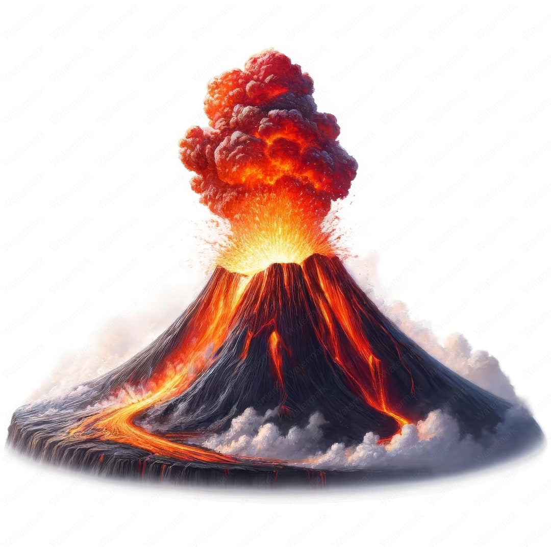 Erupting Volcano Clipart | Explosive Volcano Clipart Bundle | 10 High ...