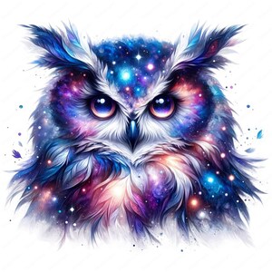 Celestial Owl Clipart: Mystical Night Sky Art (digital Download) - Etsy
