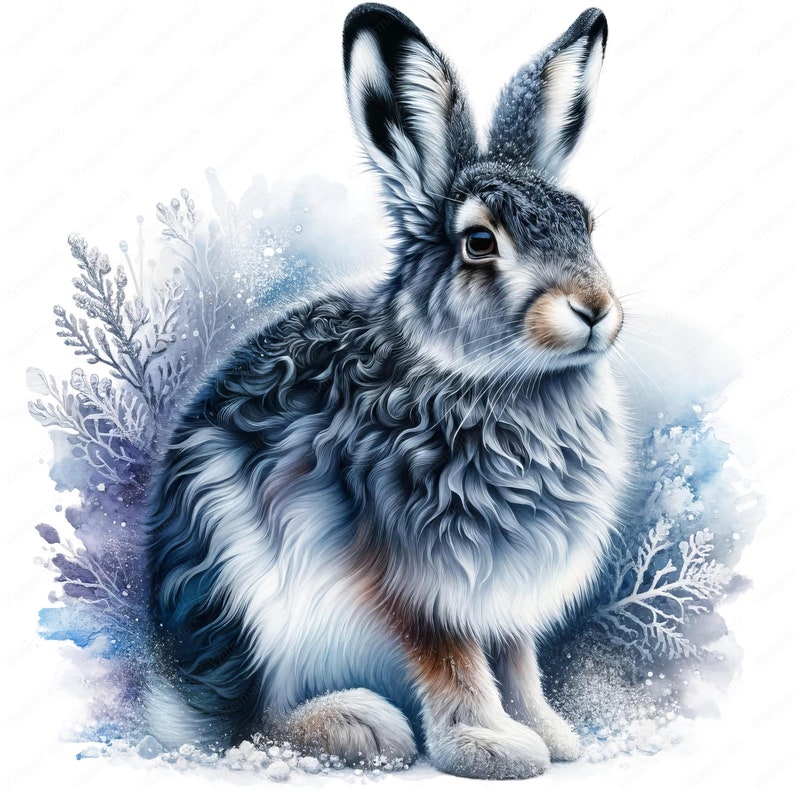 Arctic Hare Clipart Bundle | Watercolor Style (digital Download) - Etsy