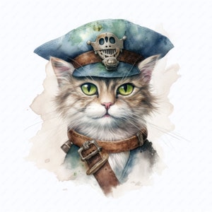 Pirate Cat Clipart 12 High-quality Jpgs Wall Art Paper - Etsy