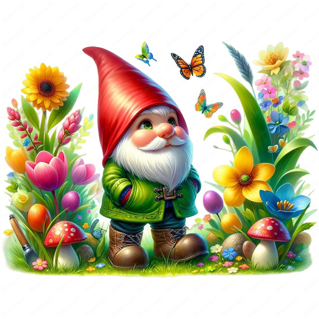 Spring Gnome Clipart Spring Gnome Clipart Bundle 02 10 High-quality ...
