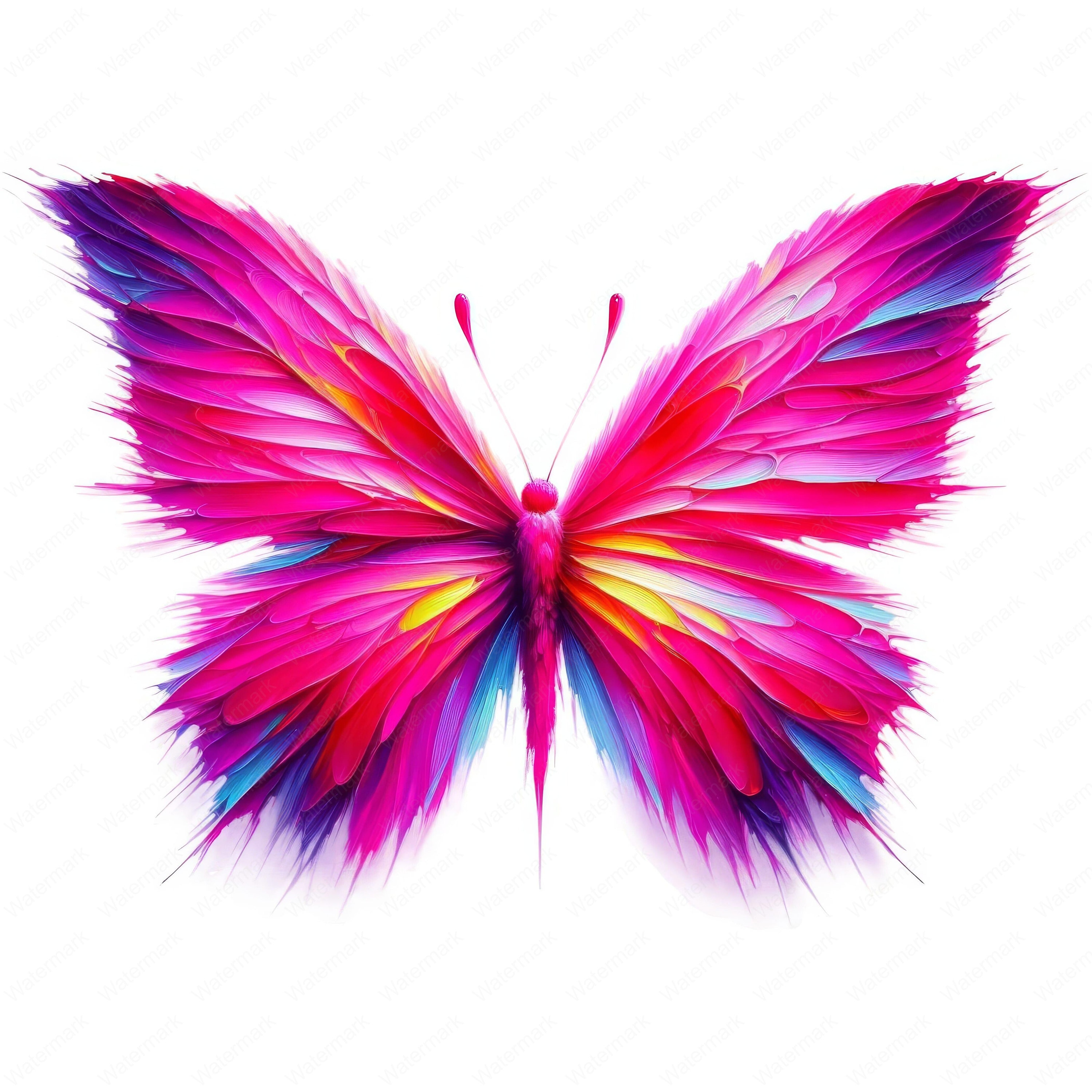 Pink Butterfly Clipart: Abstract Vibrant Designs (digital Download) - Etsy