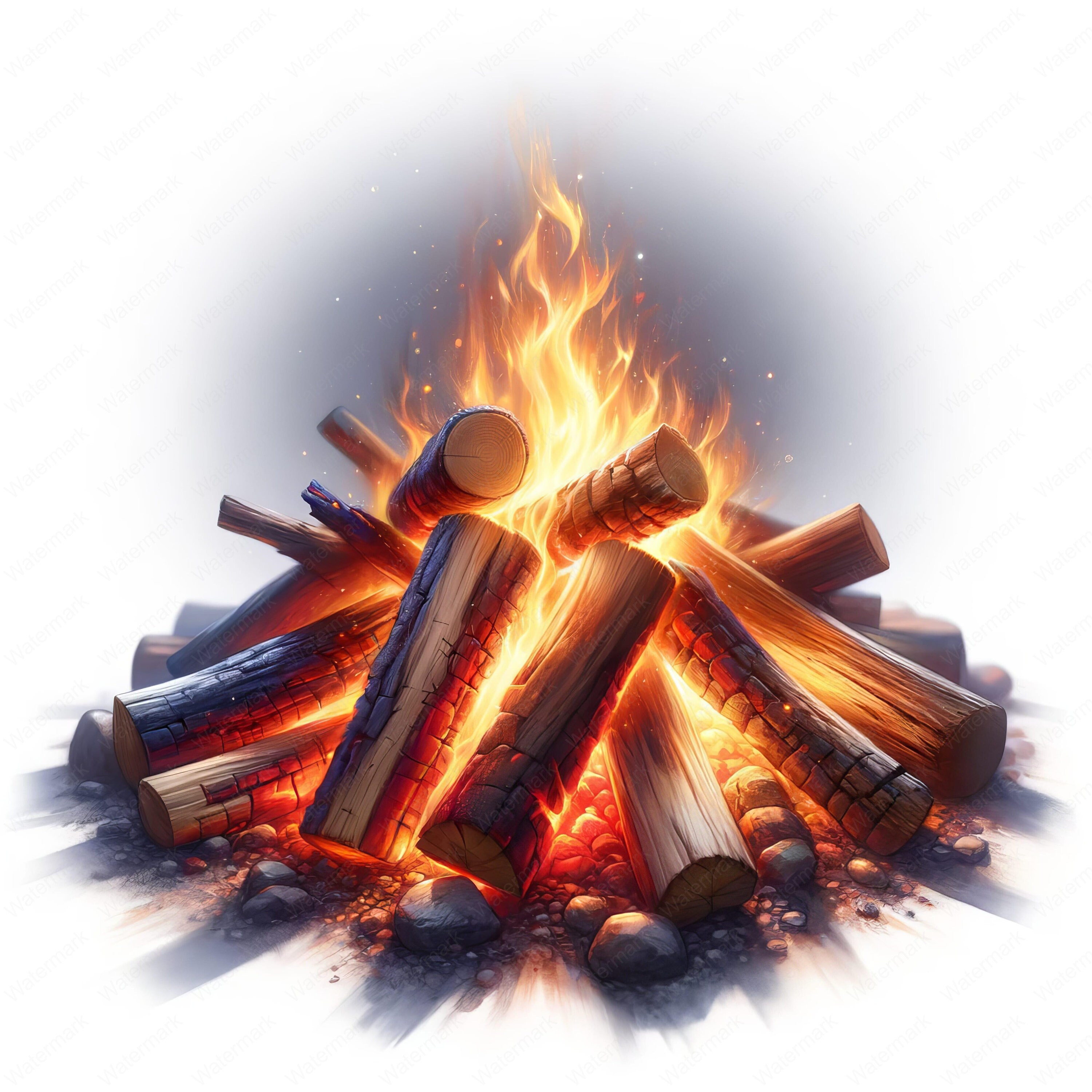 Cosy Campfire-clipartbundel: ontwerpen voor buitenavontuur (digitale ...