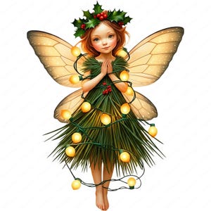 Pine Fairy Clipart | Christmas Pine Fairy Clipart Bundle | 10 High ...