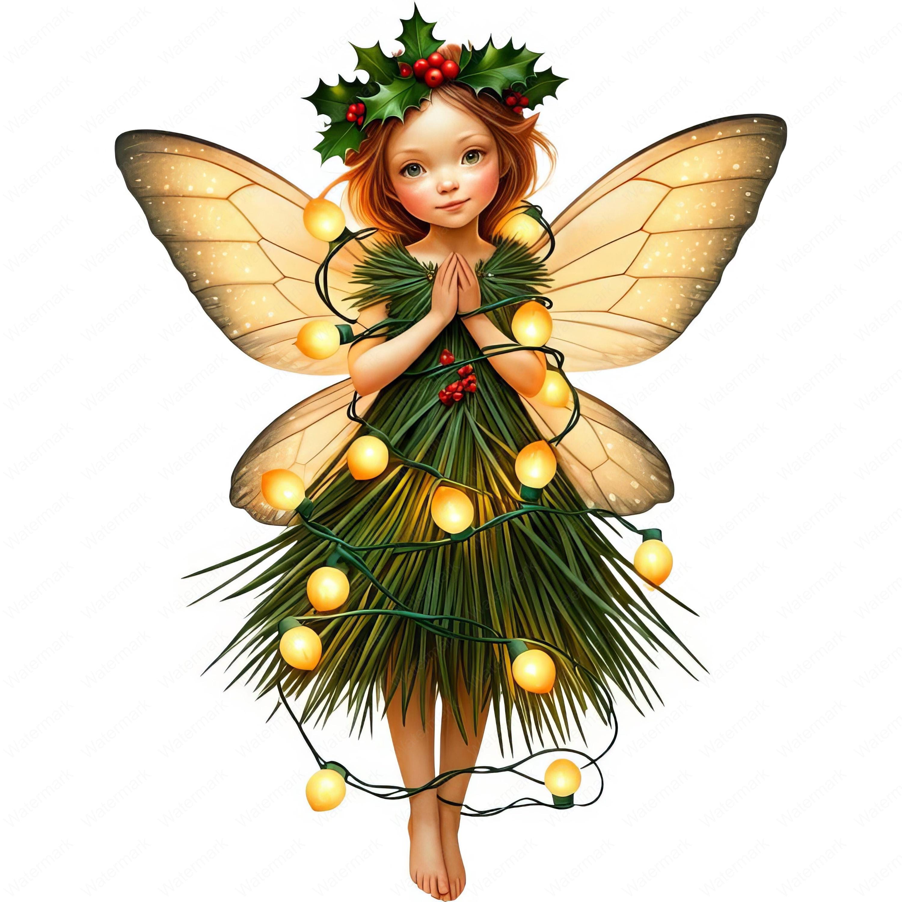 Christmas Pine Fairy Clipart Bundle: Holiday Designs (digital Download ...