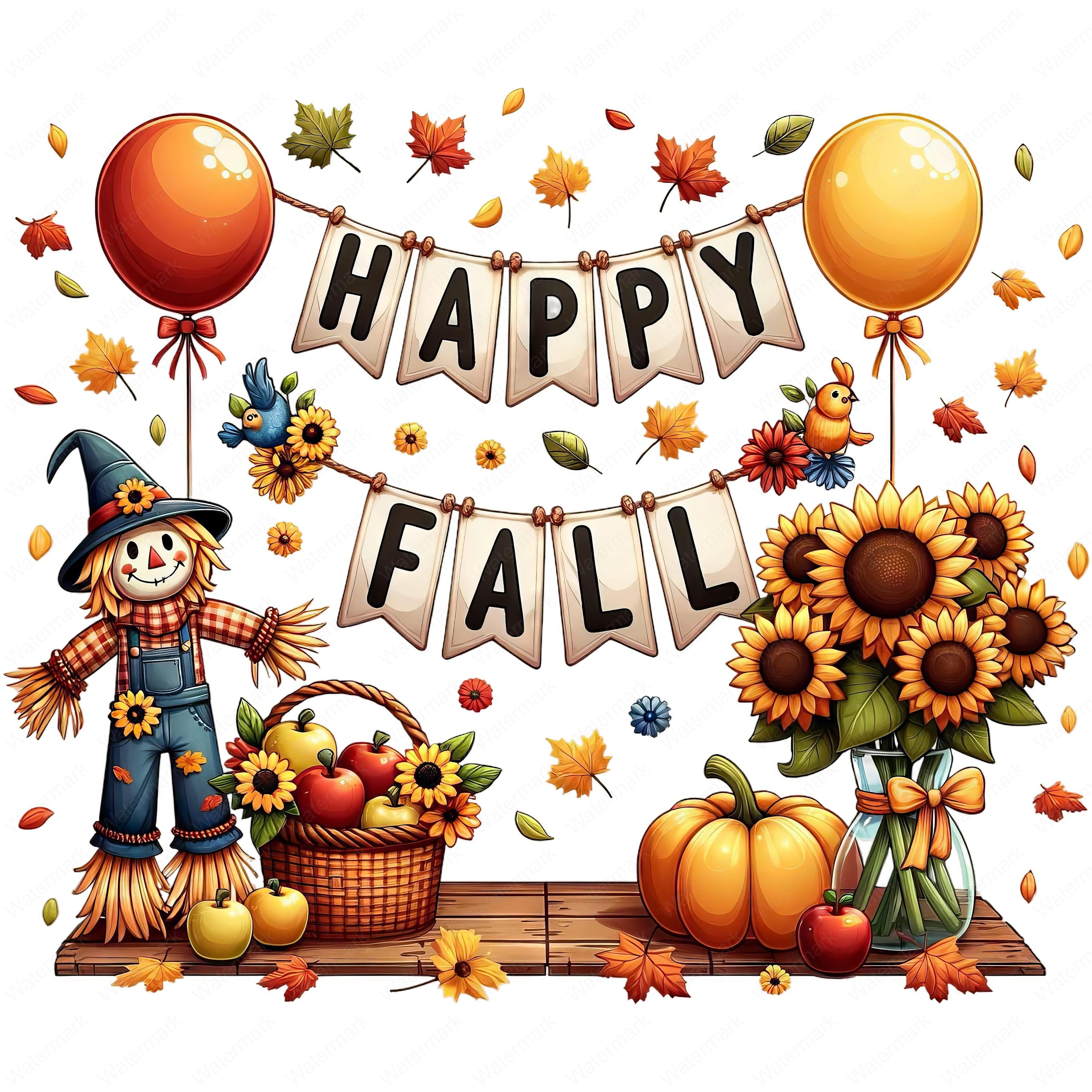 Fall Harvest Clipart Bundle: Autumn Art Printables (commercial Use ...