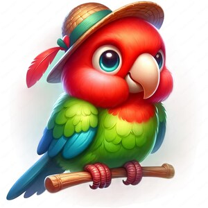 Cute Parrot Clipart | Funny Parrot Clipart Bundle | 10 High-quality ...