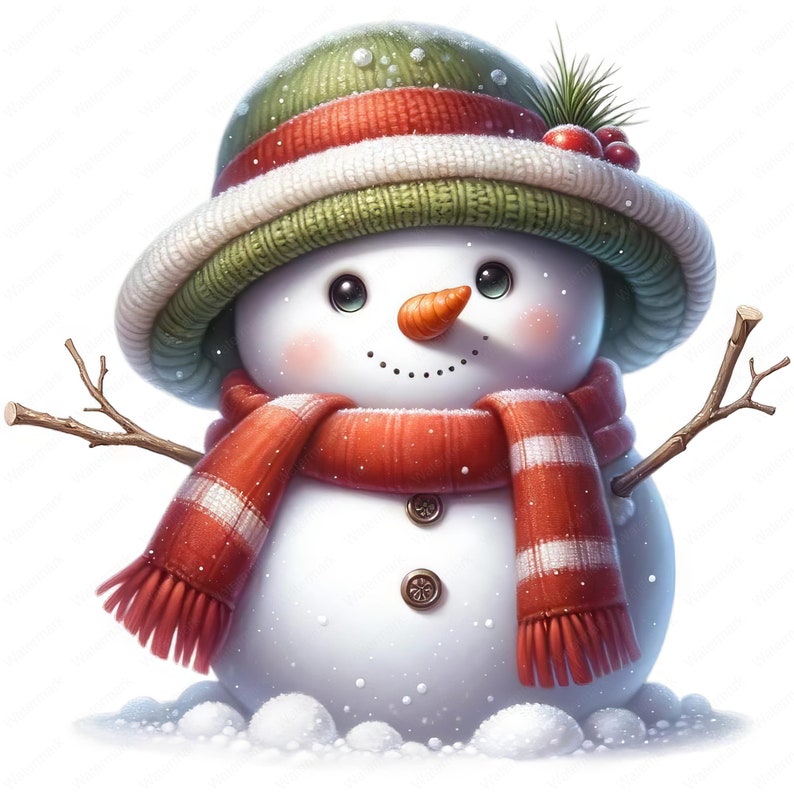 Cute Snowman Clipart Bundle | Winter Art Printables (commercial Use) - Etsy