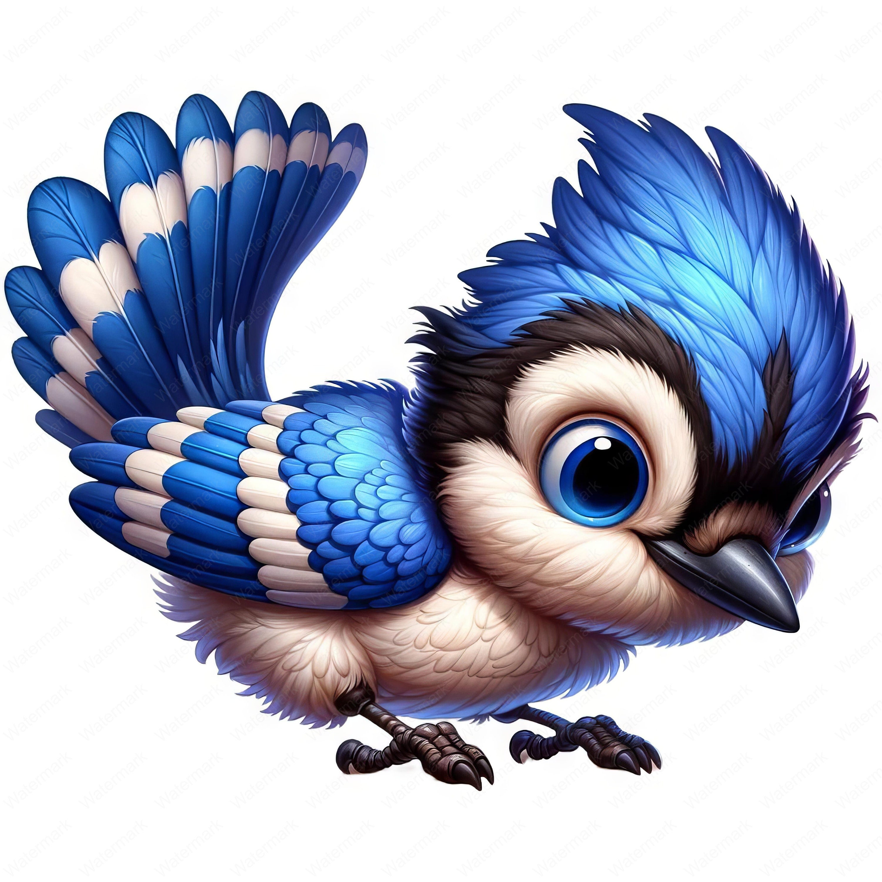 Cute Jay Bird Clipart Bundle | Children's Book Art (digital Download ...