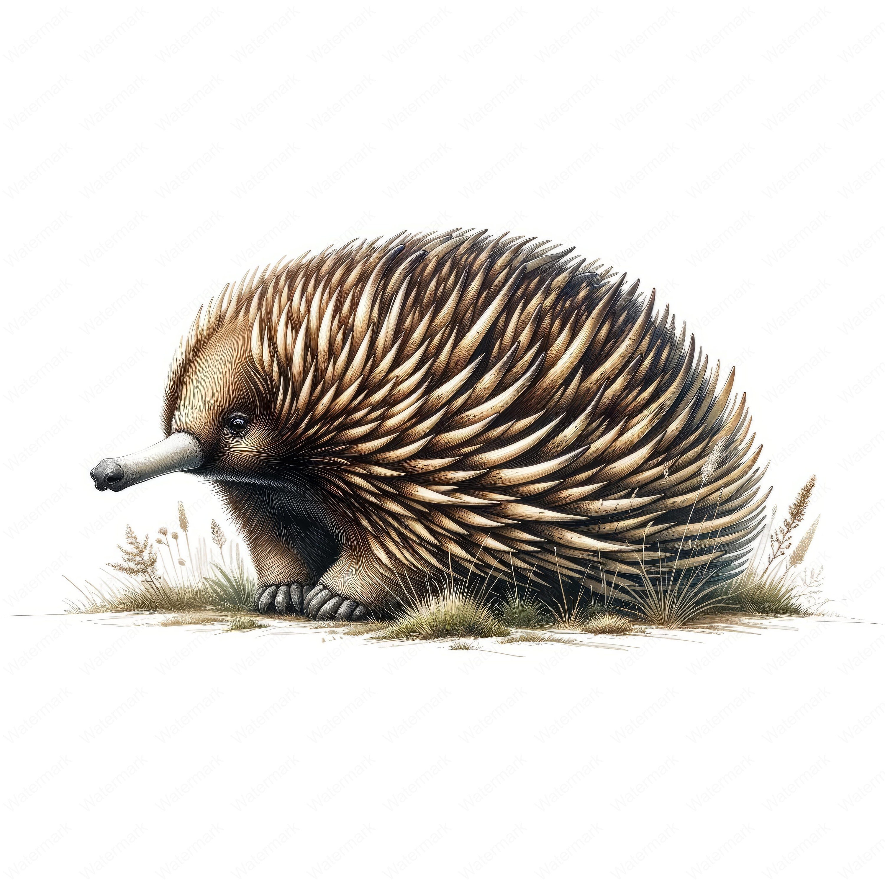 Echidna Clipart Bundle | Realistic Wildlife Art, Commercial Use ...