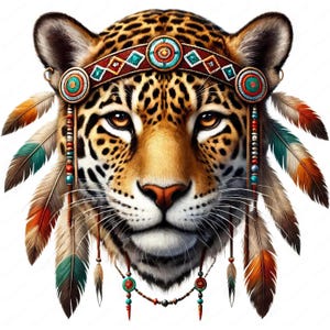 Native American Leopard Clipart | Tribal Leopard Clipart Bundle | 10 ...