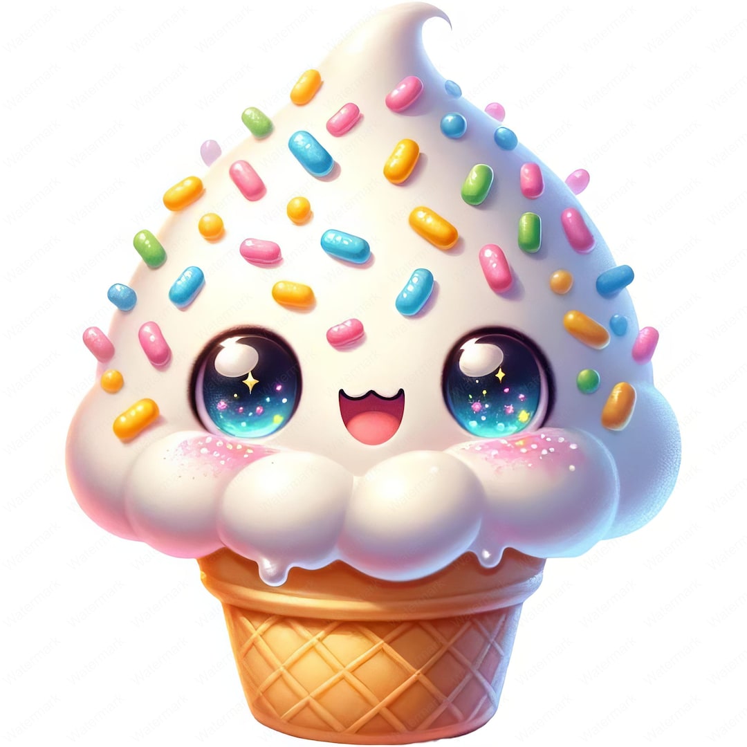 Sprinkles Ice Cream Cone Clipart | Cute Ice Cream Clipart Bundle | 10 ...