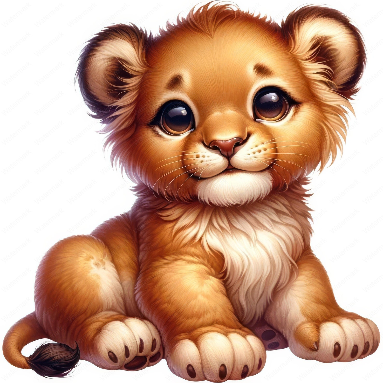 Lion Cub Clipart Cute Lion Cub Clipart Bundle 10 High-quality Designs ...