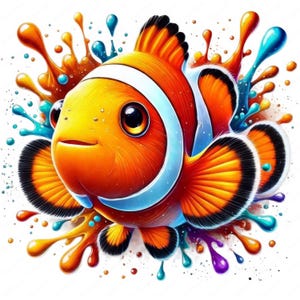 Vibrant Clownfish Clipart Bundle: Ocean Art Printables (digital ...