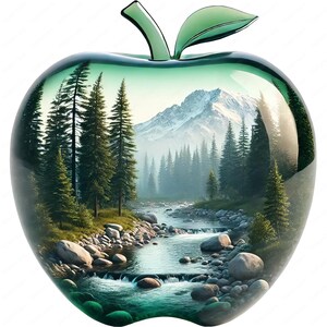 Nature-inspired Apple Clipart | Scenic Apple Clipart Bundle | 10 High ...