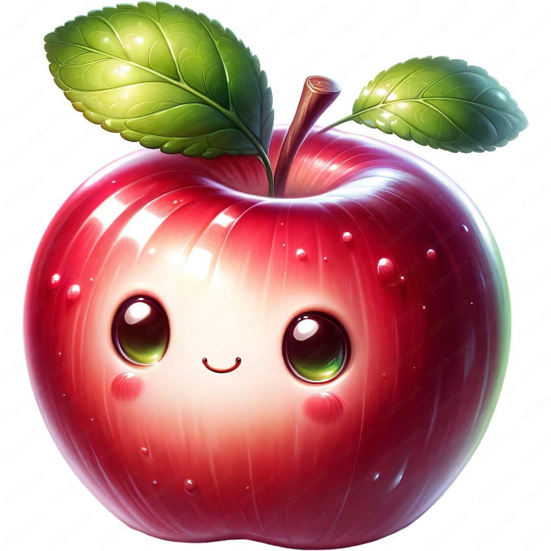 Cute Apple Clipart Adorable Cute Apple Clipart Bundle 10 High Quality Designs Fruit Theme