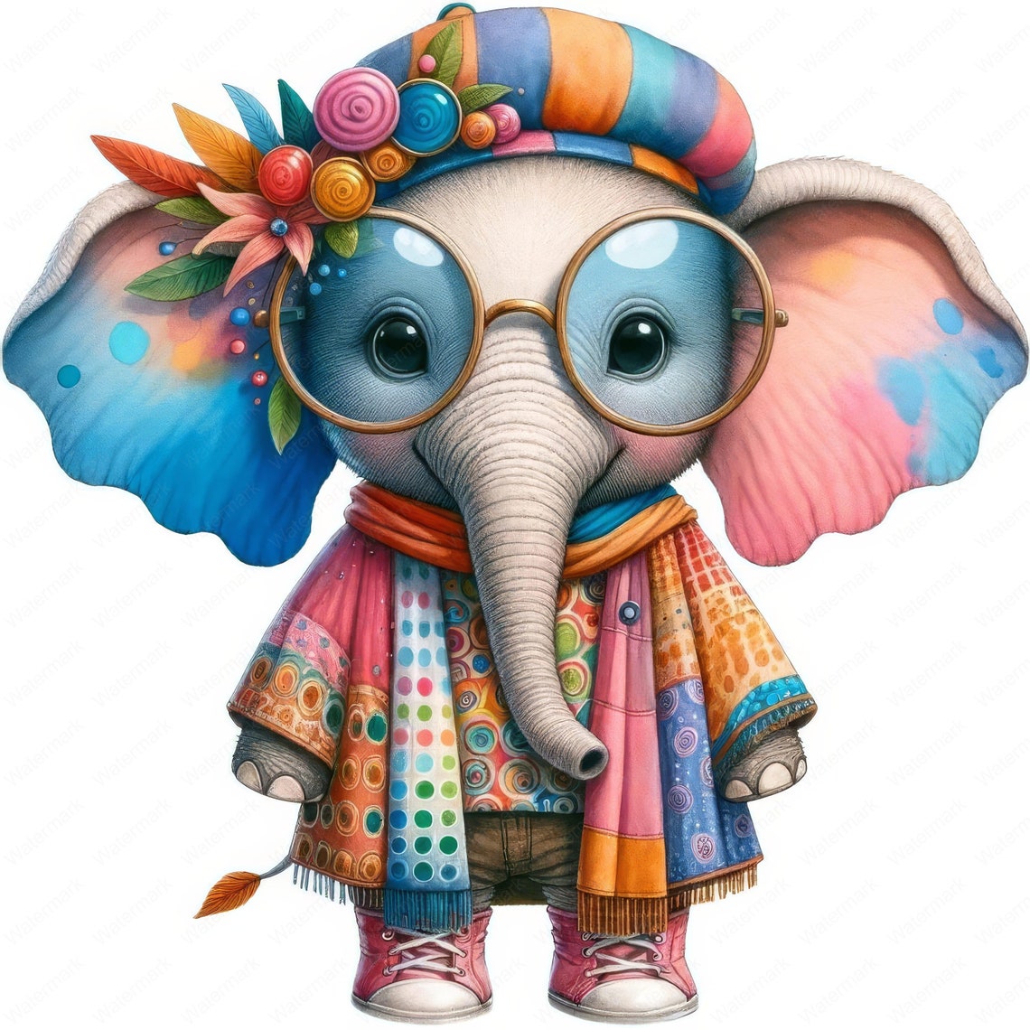 Indian Elephant Clipart Bundle: Adorable Cultural Designs (digital ...