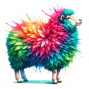 Colorful Sheep Clipart | Vibrant Colorful Sheep Clipart Bundle | 10 ...
